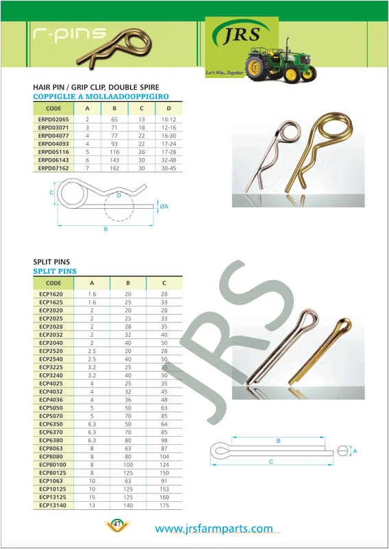 R Pins/r Clips /r Type Pins/double Spire - Buy Agriculture Machinery ...