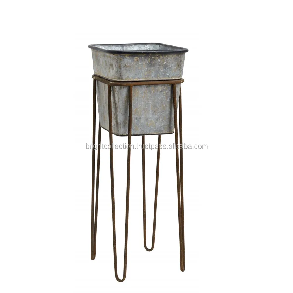 Large Rectangular Planters Galvanized Rectangular Iron Planter Indoor ...