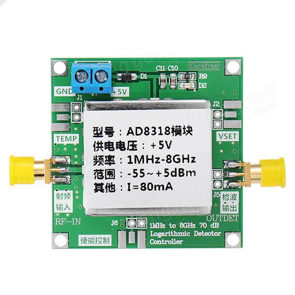 Ad8318 1mhz To 8ghz 8000mhz Power Meter Detector Power Detector Dc 5v For Amplifiers Fm Hf Vhf ...