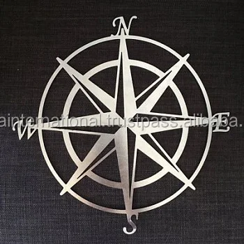 Industrial Star Nautical Compass - Decorative Metal Wall Art