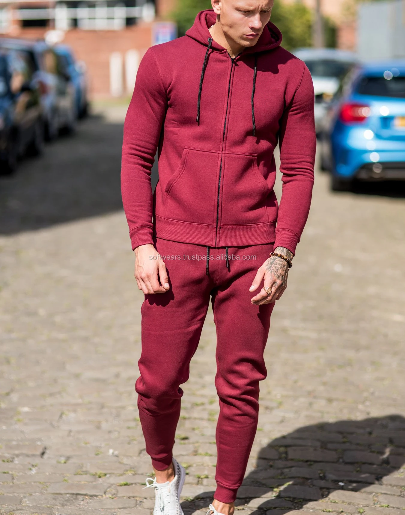 2018 New Stylish Tracksuit Plain Cotton Tracksuit Men Custom Sweatsuit ...