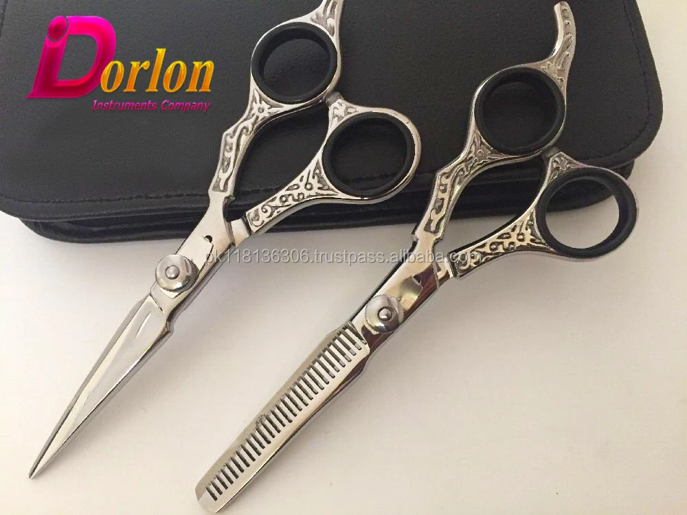German Engraved Hot Hair Scissors Set Barber Haircut Salon Hair Cutting ...