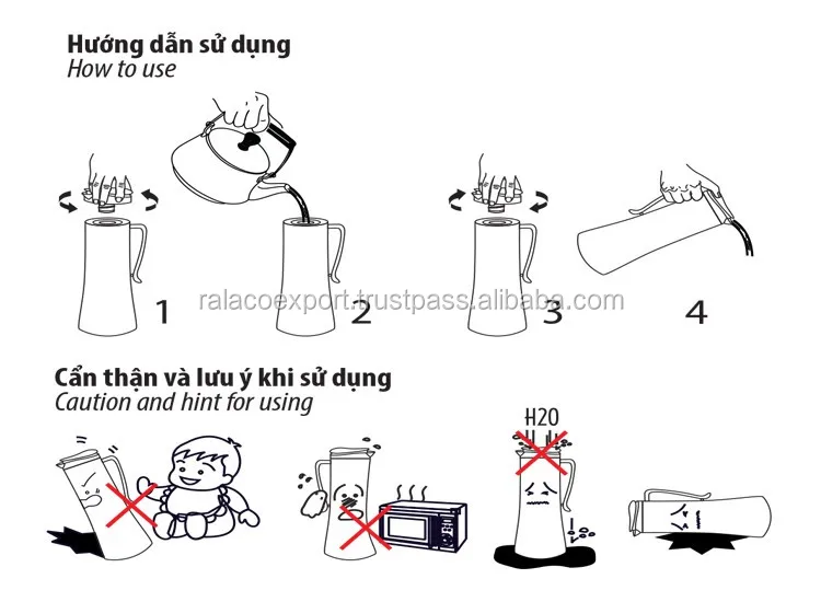 Inner Glass Mega Thermos Vacuum Flask - 1.2L Capacity