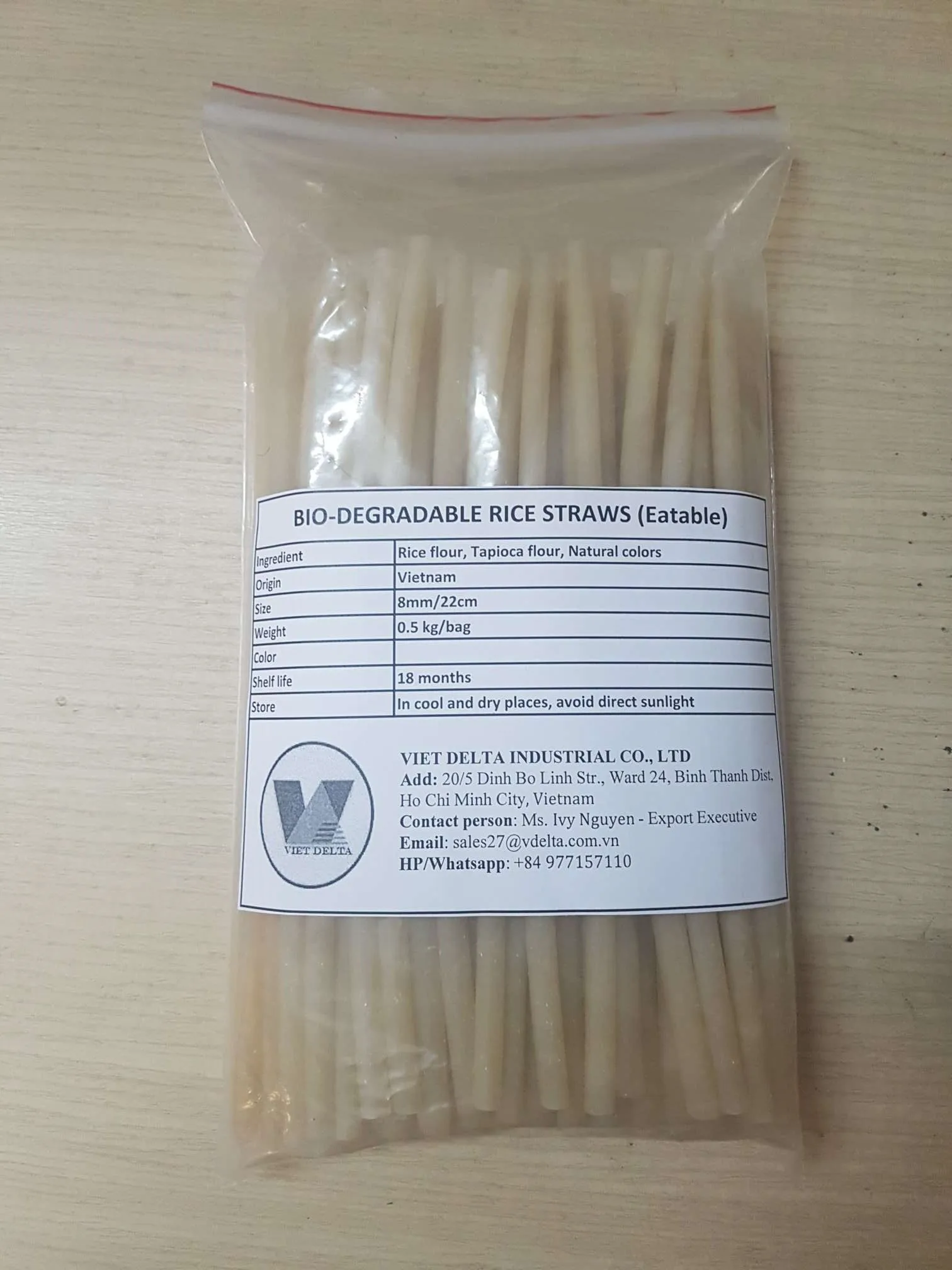 Brand New Edible Rice Flour Straws For Drinking From Vietnam/ Bio ...