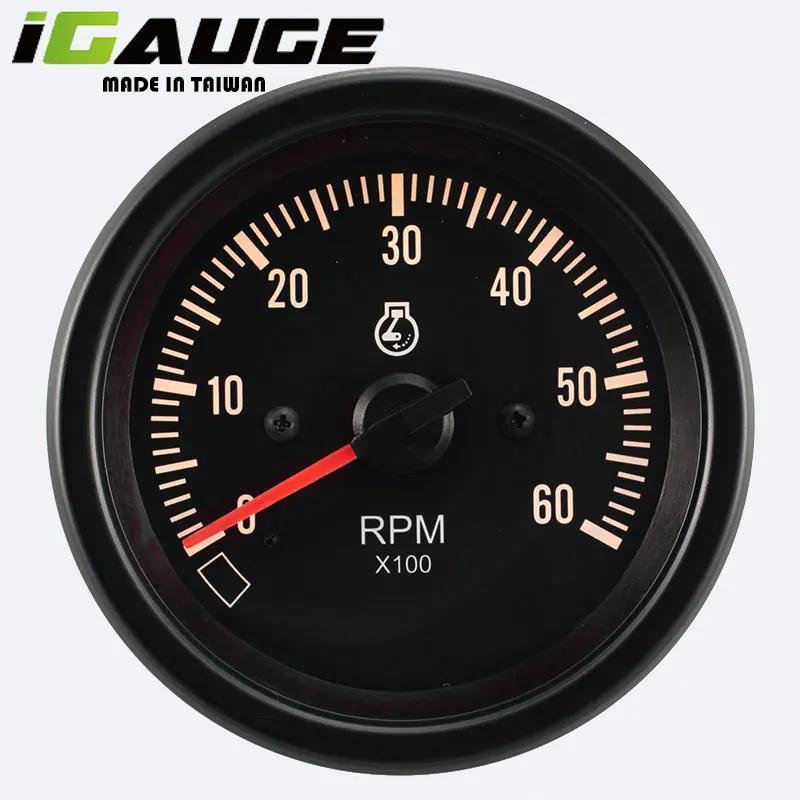 Black Panel Needle Iso Ship Boat Yacht Hour Meter Electrical Rpm Gauge ...