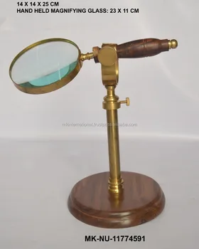 Table Top Magnifying Glass With Wooden Stand - Buy Table Mounted ...