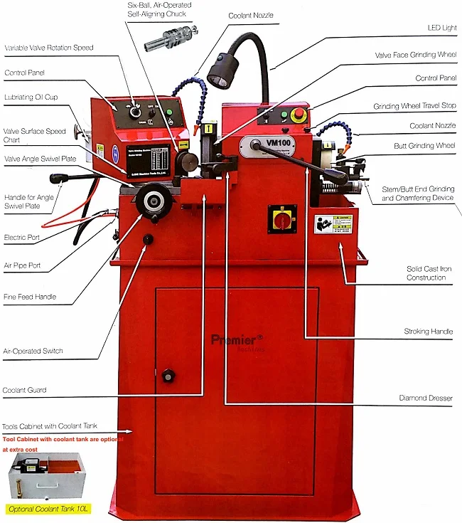 VM100 VM100A High Precision Valve Refacer Machine Grinder