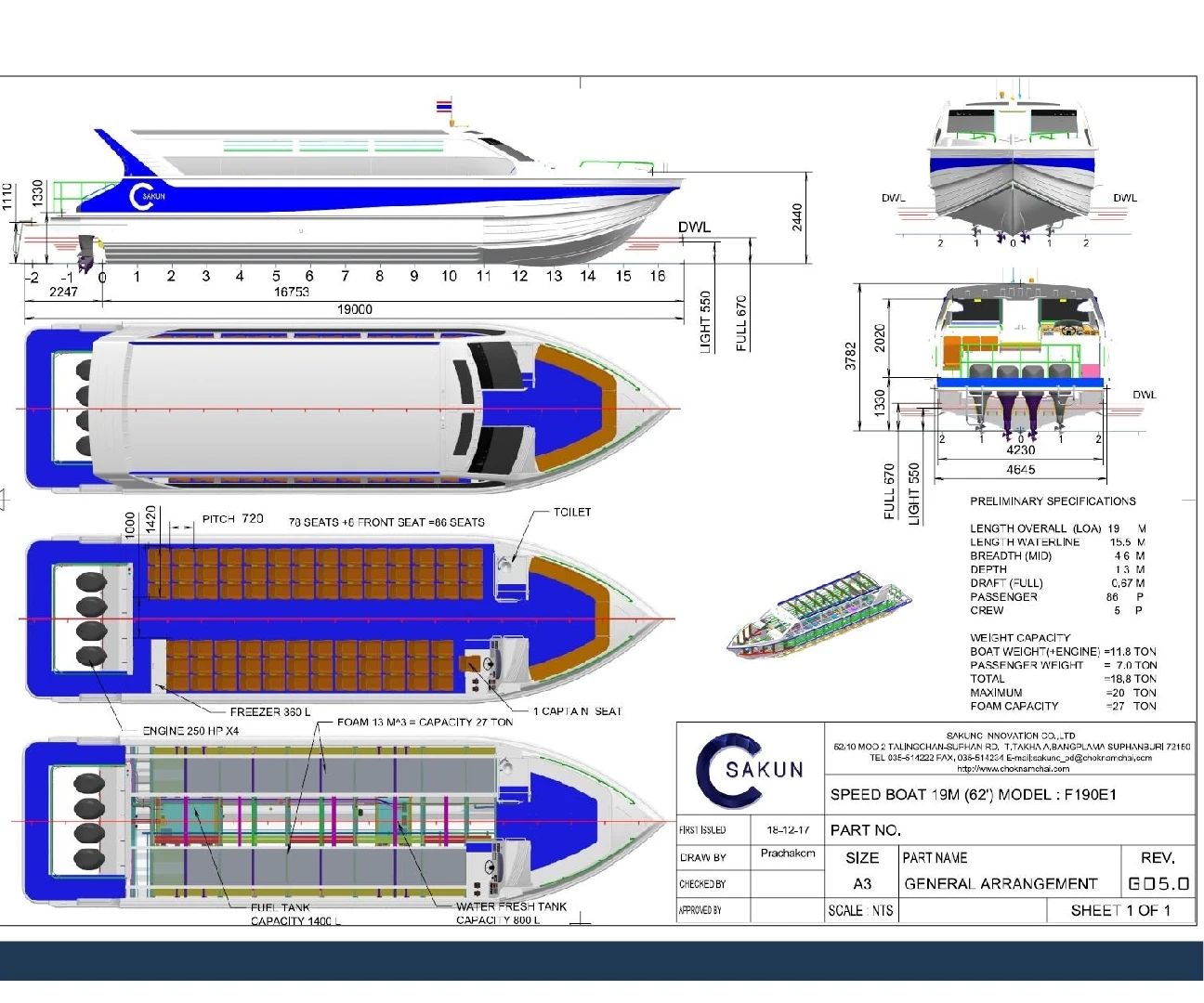 19m (64ft) New Aluminum Catamaran Passenger Ferry Boat For Tourism ...