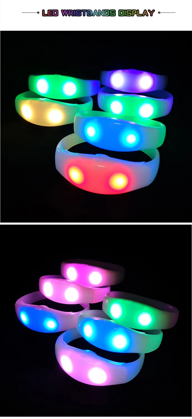 IFUN Custom Print Concert LED Flashing DMX Control Bracelet