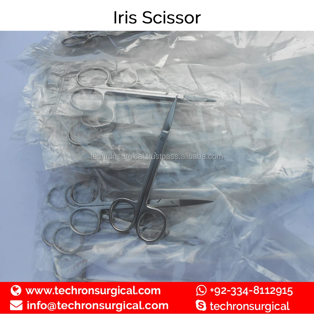 Fine Point Surgical Iris Scissors - Blunt-Sharp, Straight/Curved, 11 ...