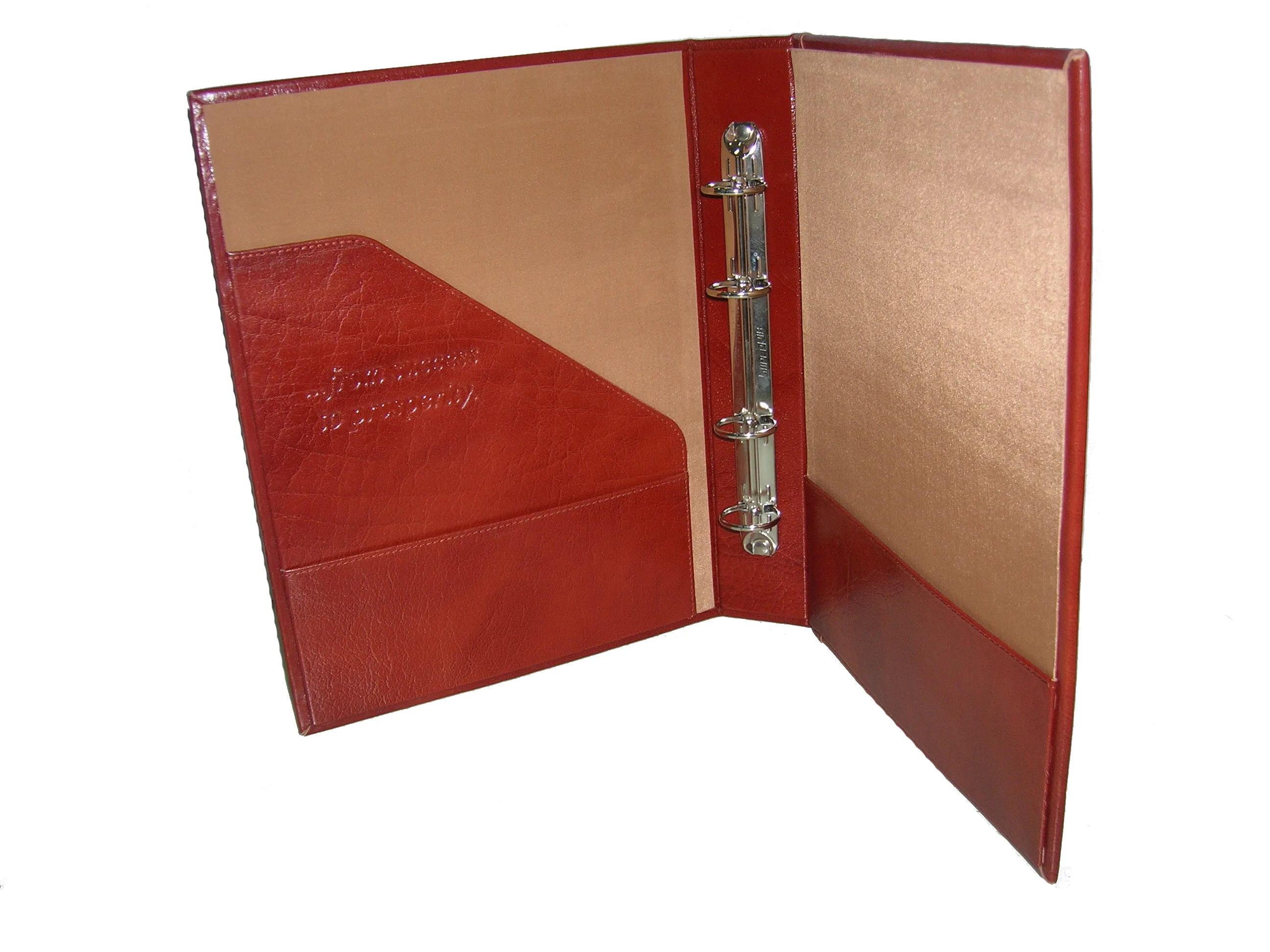 Top Grade Leather Ring Binder / A4 4 Ring Binder With Pendrive Holder ...