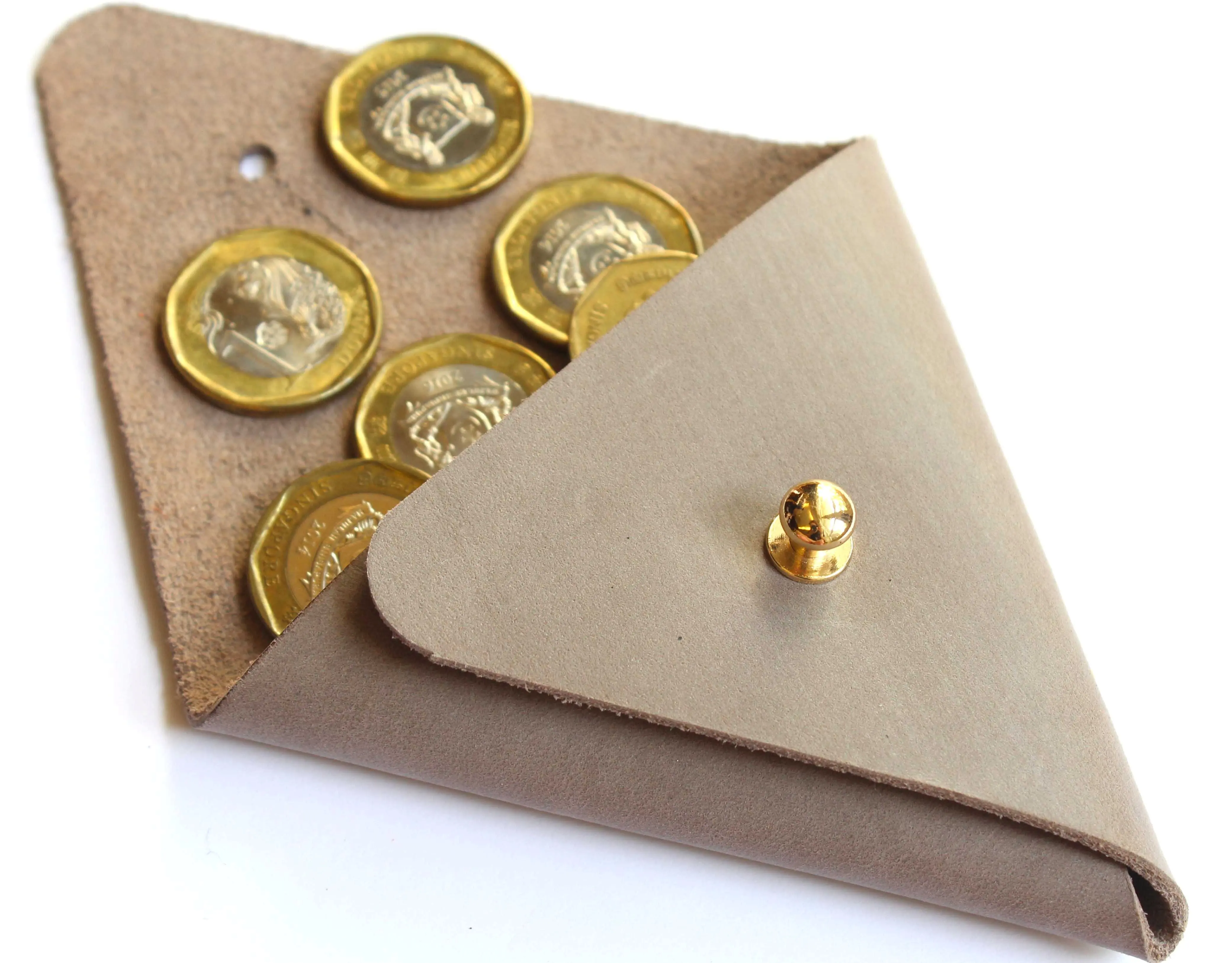 Brown Folding Leather Coin Holder/leather Coin Cases For Men/folding ...