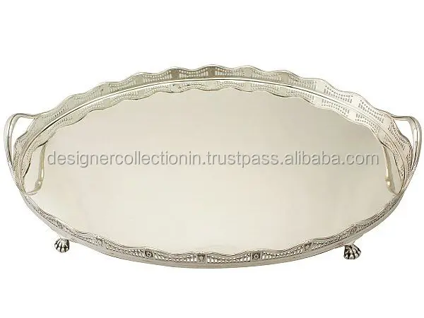 Gold Serving Tray Round - Small Round Metal Tray Baki Logam