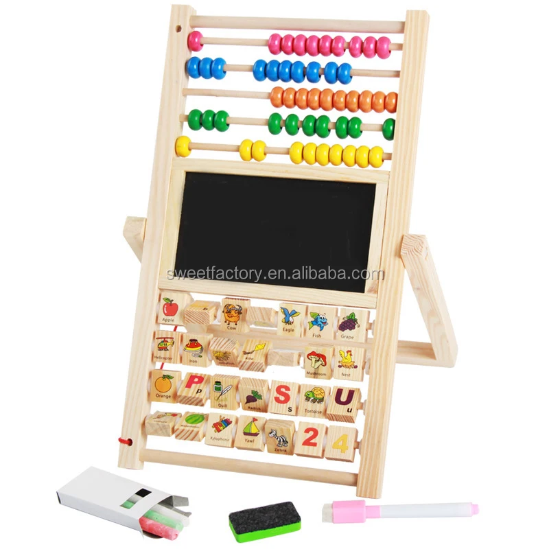 Wooden Educational Toys For Kids Painting Learning Early Toy &abacus ...