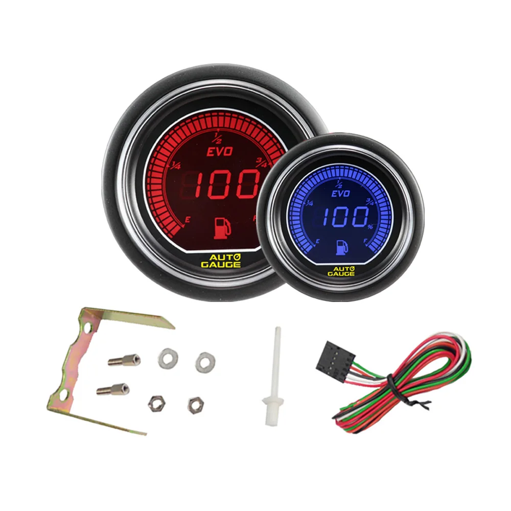 52mm Digital Two Colors Led Display Fuel Level Gauge For Auto - Buy ...