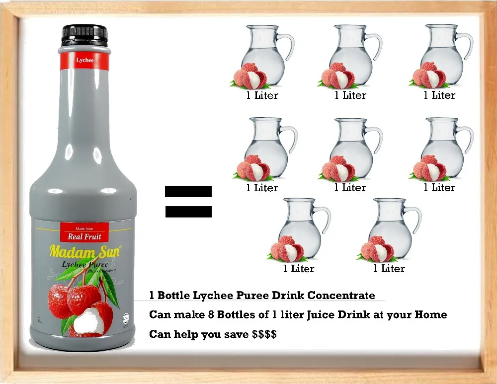 Lychee Puree Drink Concentrate/lychee Puree Mix/lychee Juice Drink ...