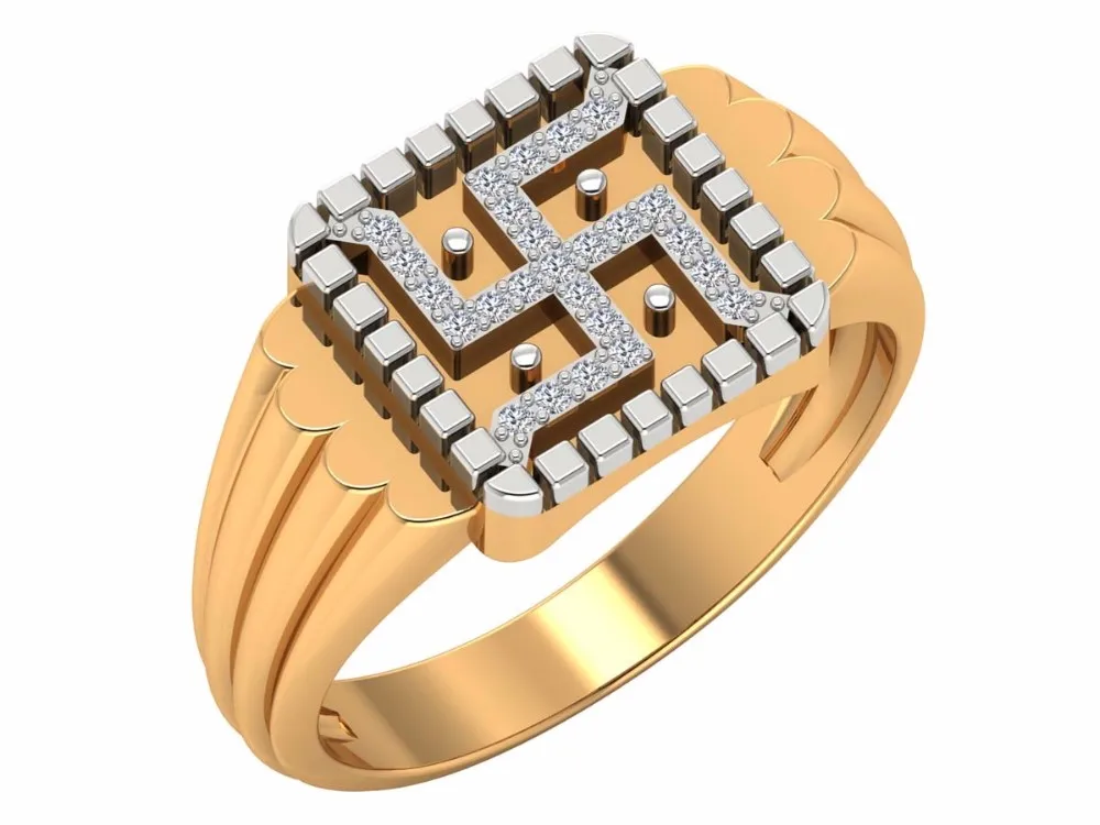 Traditional Classic Twisted Perfection Beautiful Swastika Gold Diamond ...