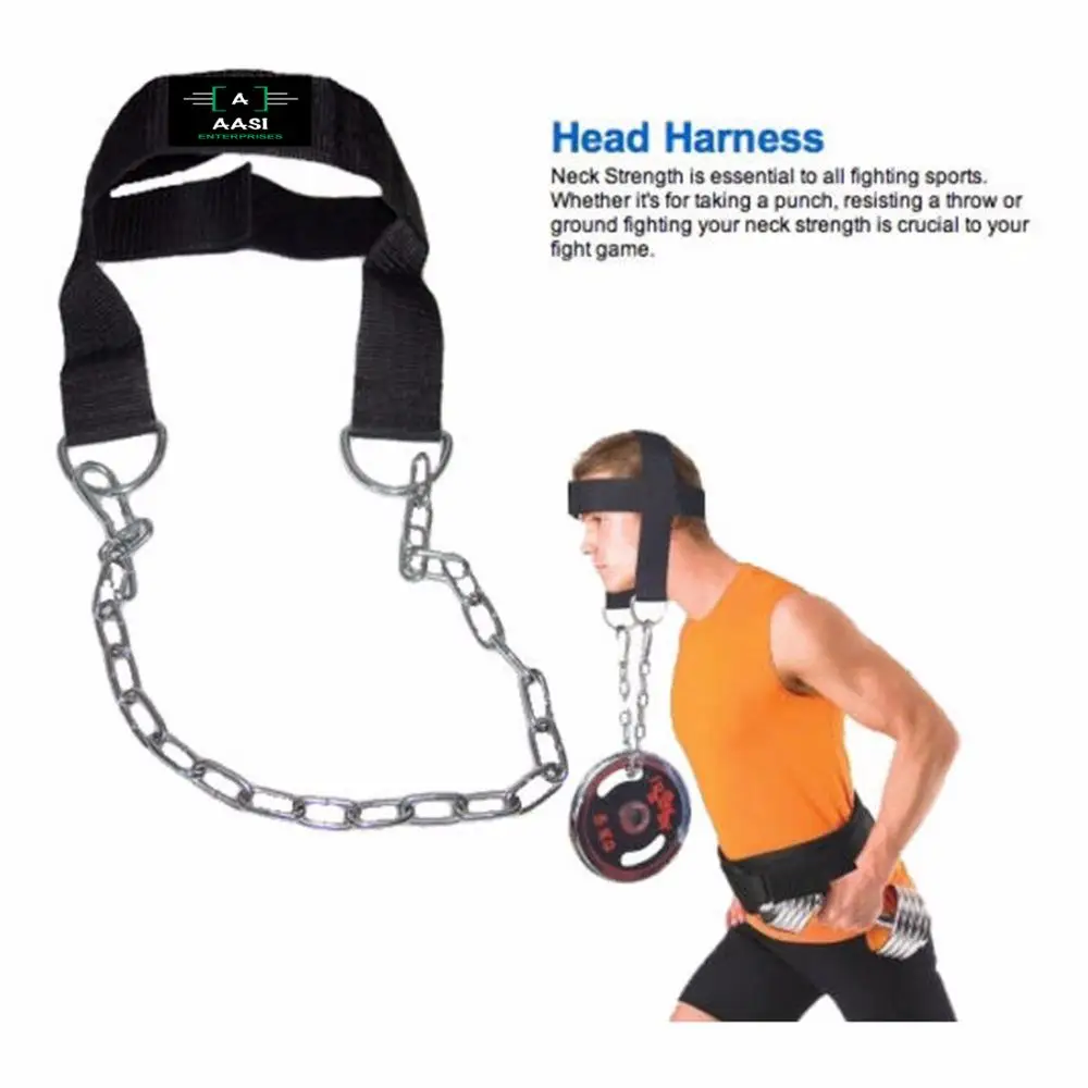 Leather Head Harness Belt Dipping Training Weight Lifting Gym Boxing ...