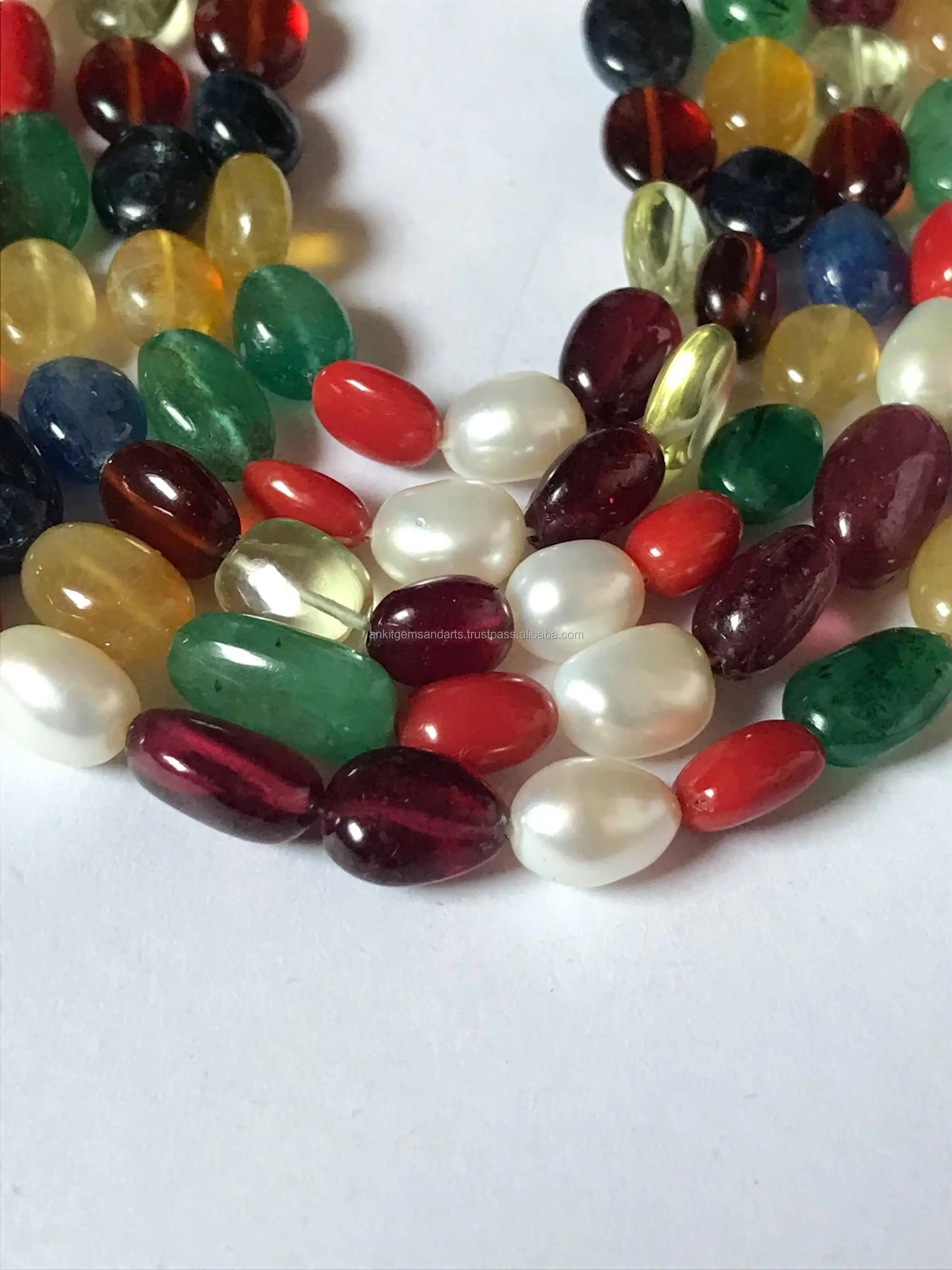 Shop High Quality Navratna Beads - Nine Precious Gemstones