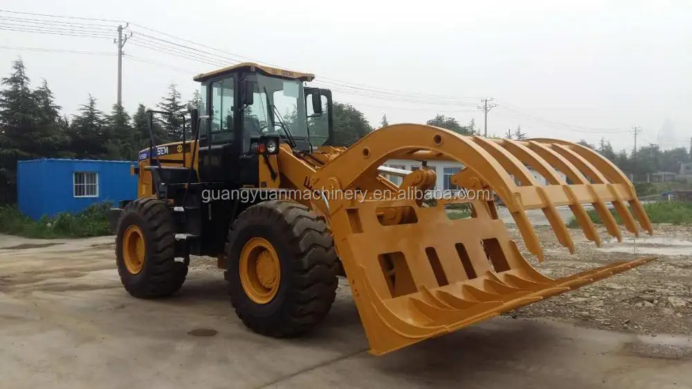 Efficient 5 Ton Sem 655d Front Loader Wheel Loader With Wood Grapple ...