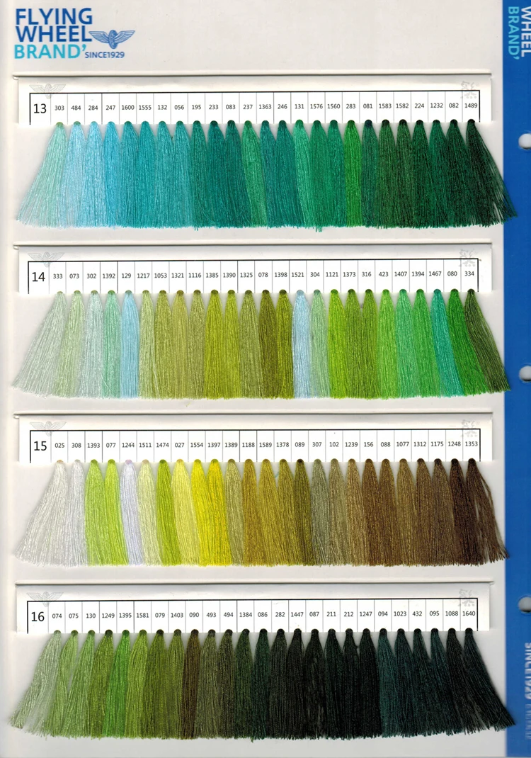 Spun Polyester & Poly Poly Core Spun Sewing Thread Color Card