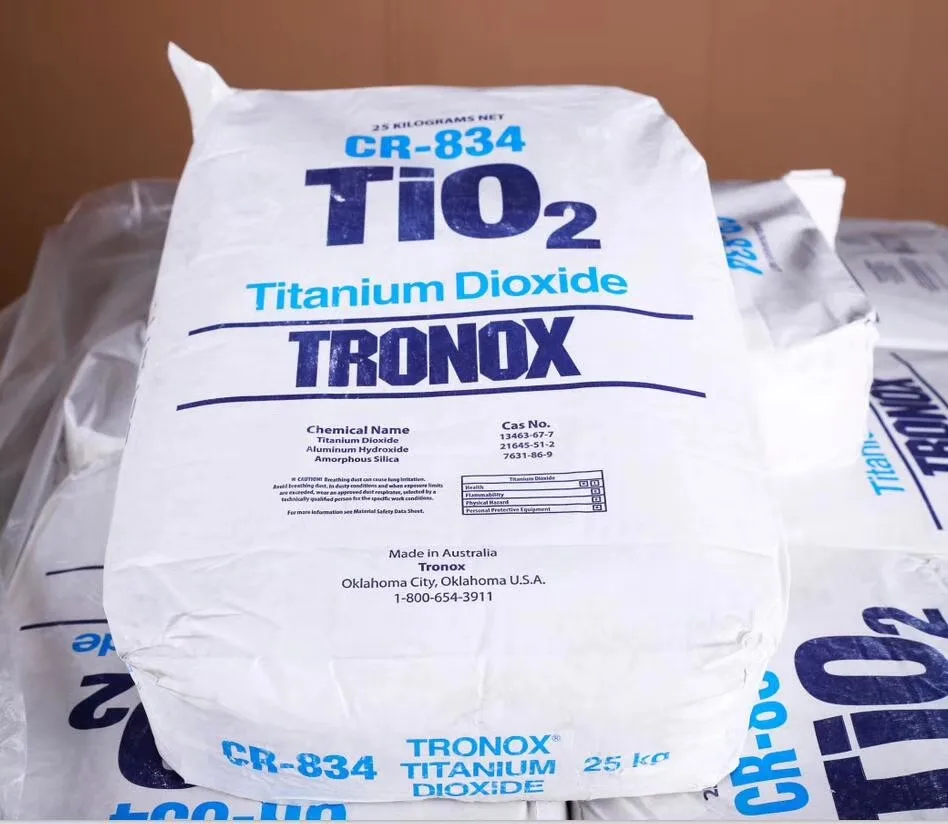 Rutile Grade TiO2 백색 분말 이산화티탄 안료 PVC 폴리올레핀 사용 Tronox CR-834| Alibaba.com