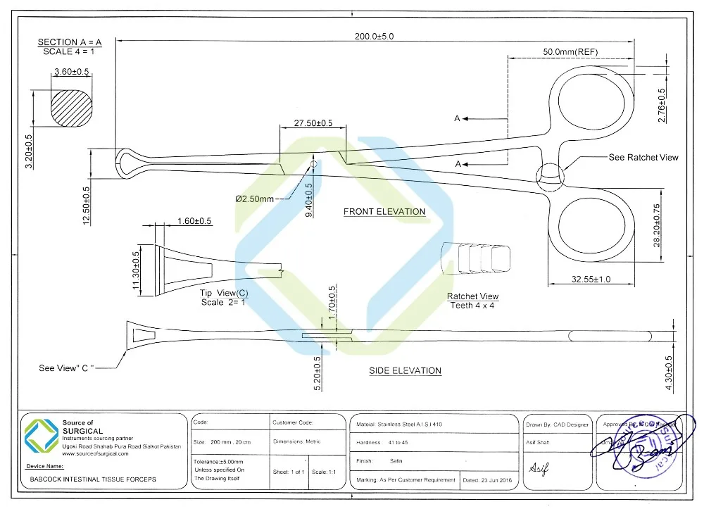 Babcock Intestinal Forceps Durable And Versatile Surgical Tools