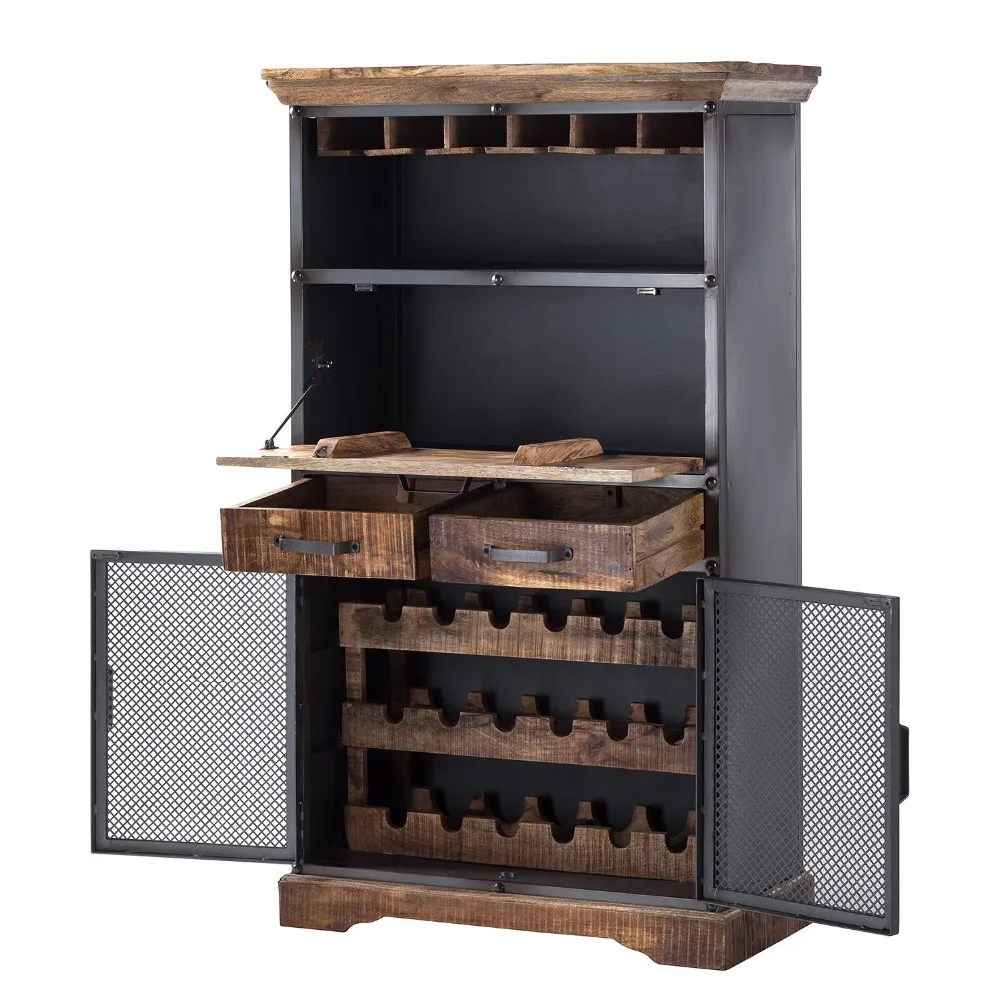 Industrial Vintage Wine Cabinet - Antique Design Furniture