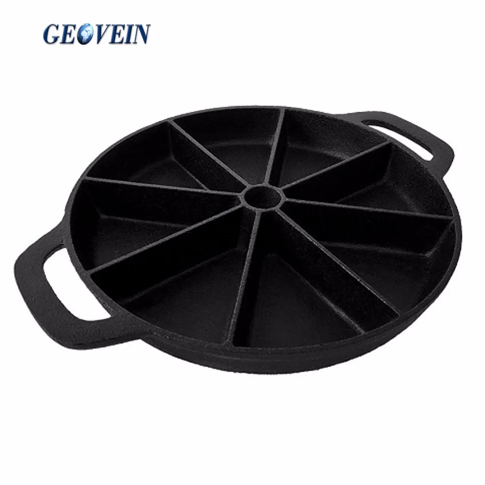 Round Cast Iron Divided Cake Pan 8 Sectional Pizza Cake Mould Pan - Buy ...