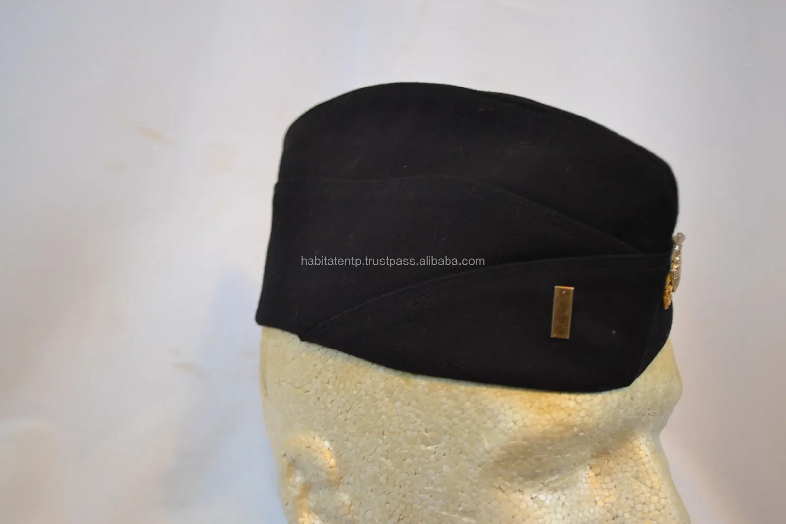 Wwii Us Navy Officer Black Dress Garrison Cap With Hat Insignia Ww2 ...