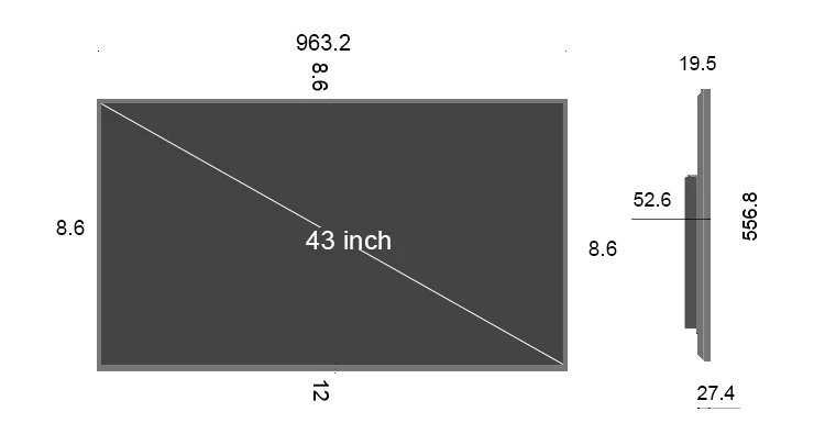 TAIYUN 43 inch Restaurant Use Electronic LCD Digital Signage Menu With ...