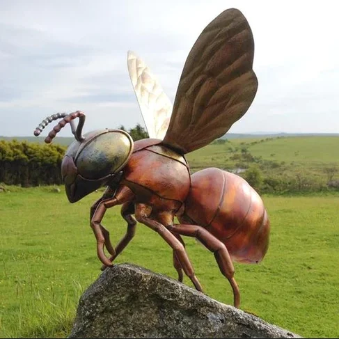 Street Decoration Giant Insects Bronze Bee Statue Art Sculpture