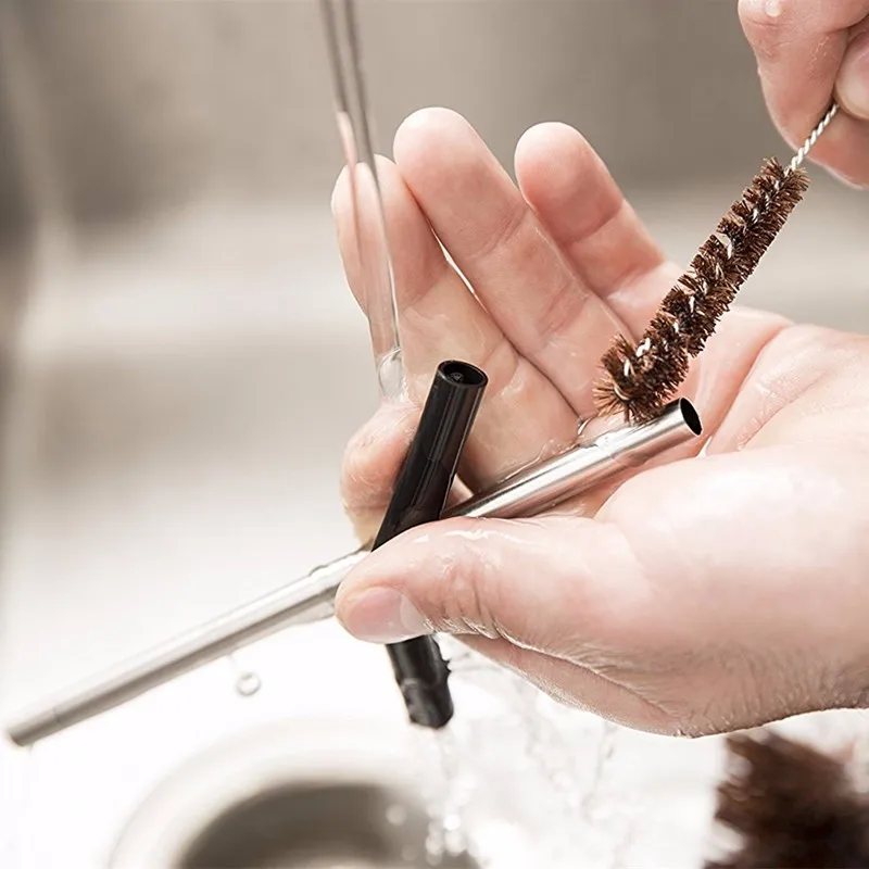 Extra Long Stainless Steel Safe Straws with Removable Silicone Tip