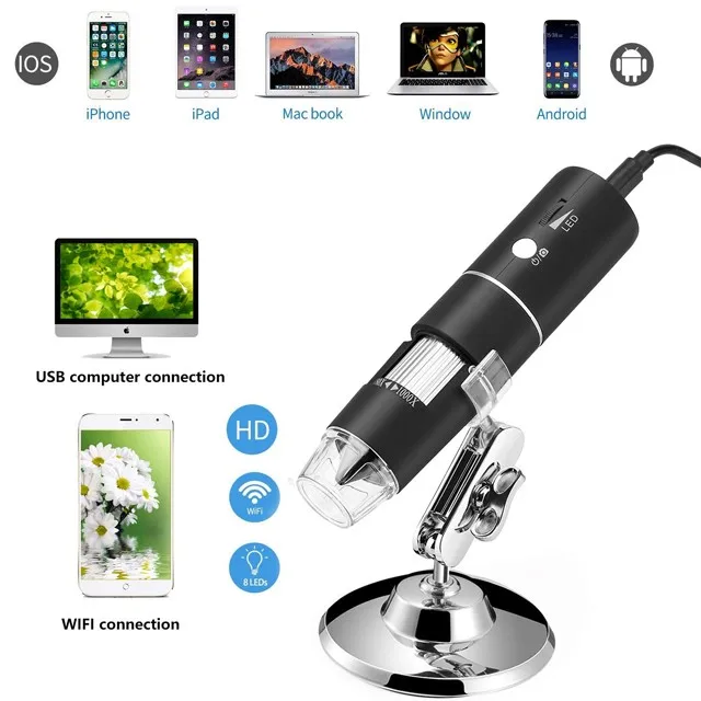 Wifi Wireless Digital Microscope Camera With 1080p Hd 2mp 50x To 1000x ...