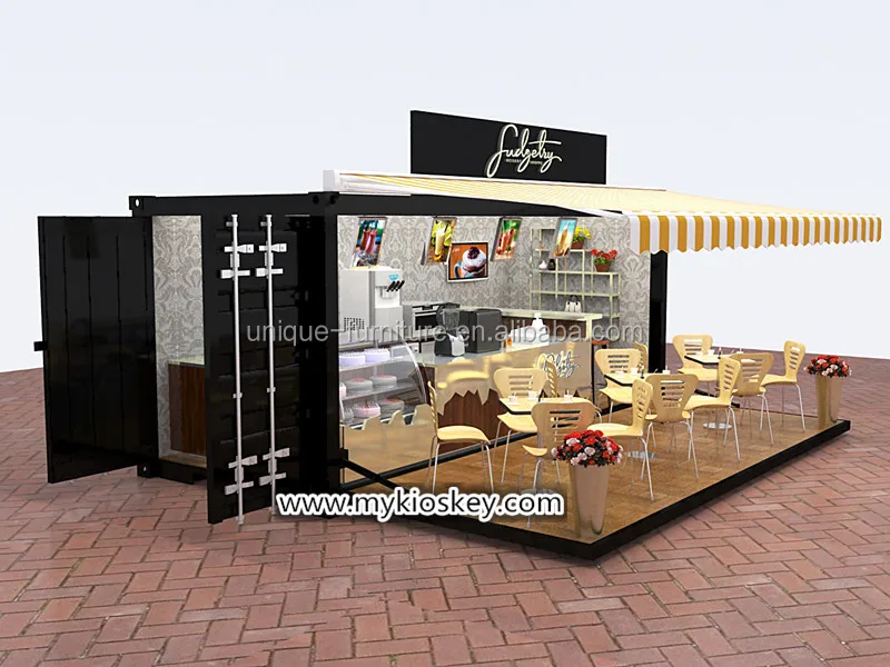 Container Coffee Kiosk & Fast Food Shop Design for Street
