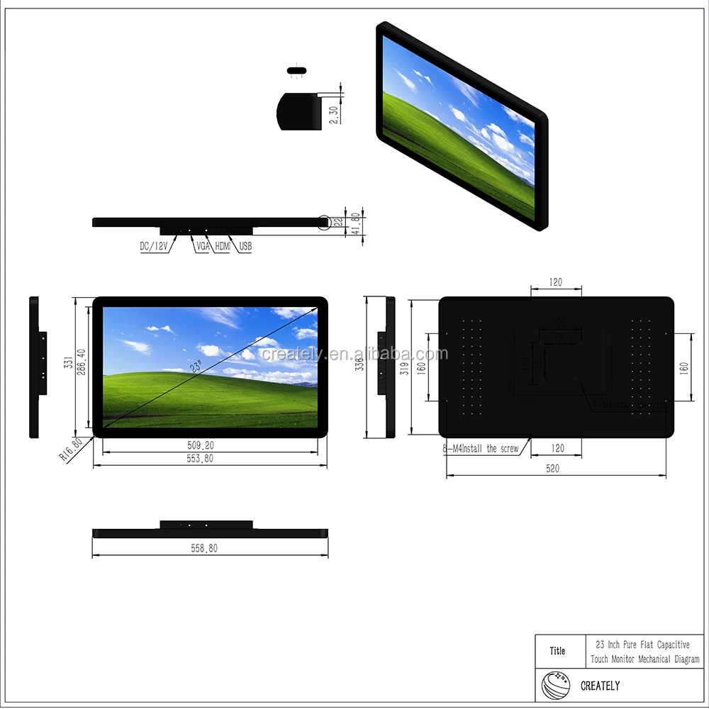 Open Frame Lcd Touch Screen Monitor Raspberry Pi Capacitive Touch Ir ...