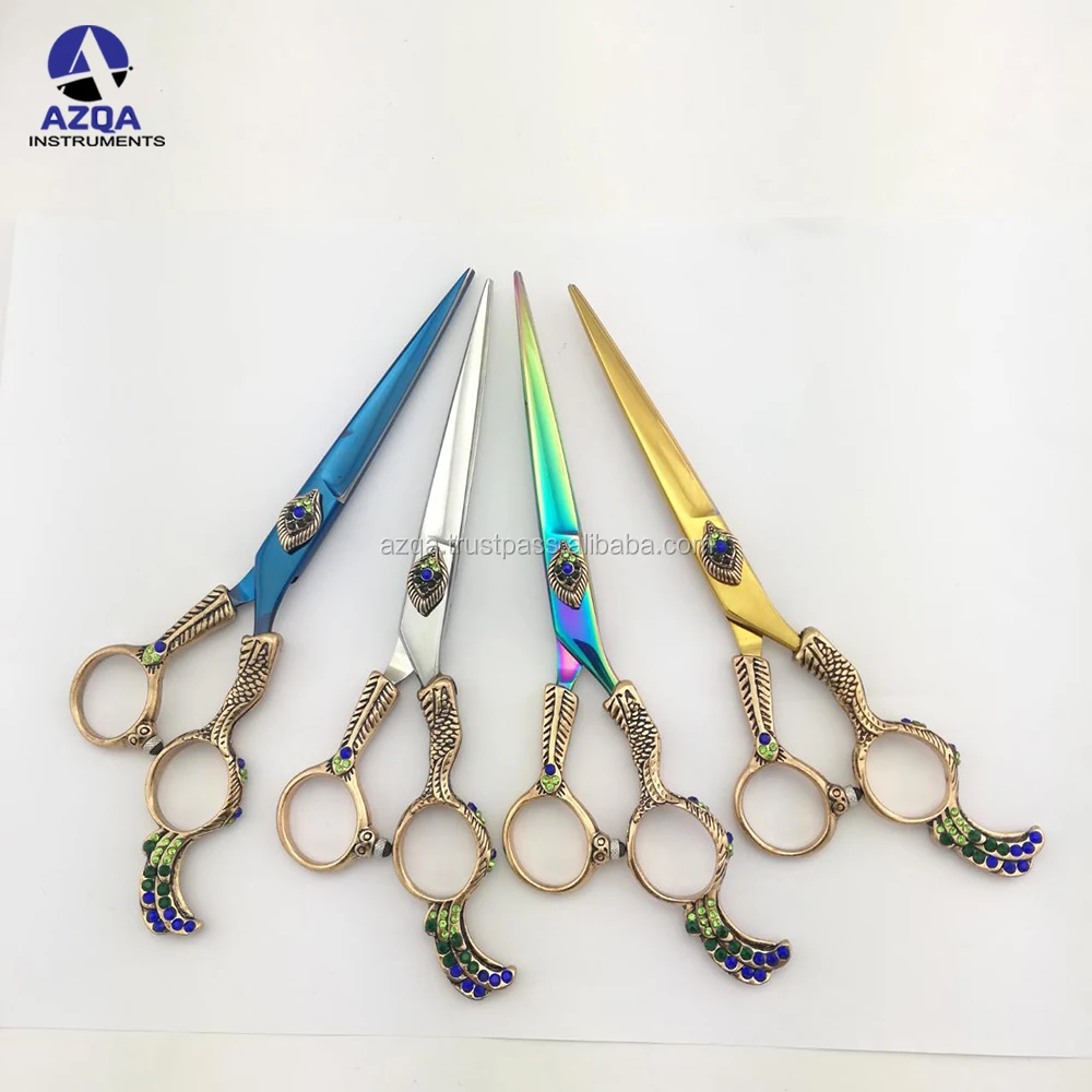 Multicolored Hair Scissors Dragon Handle Hair Cutting And Thinning ...