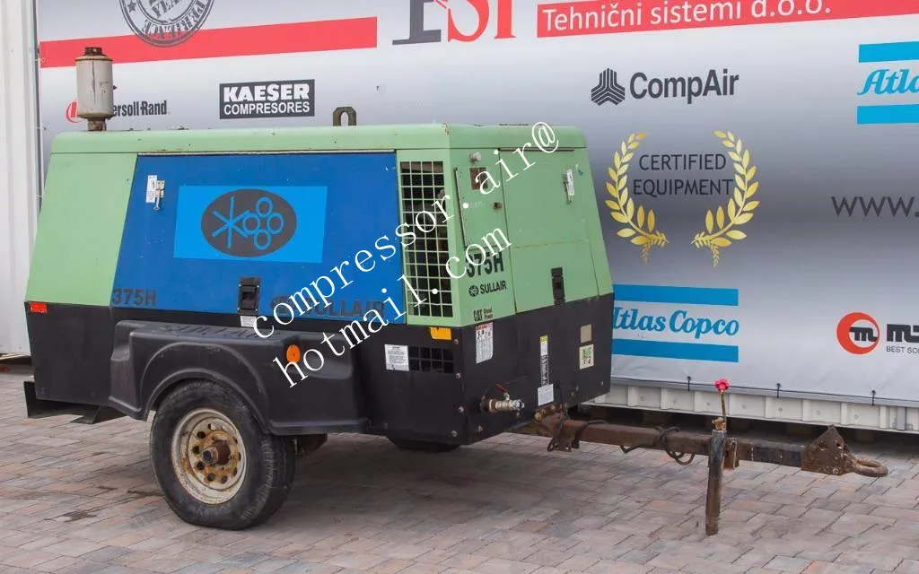 Sullair 375HH Portable Screw Air Compressor - 375cfm 200psig