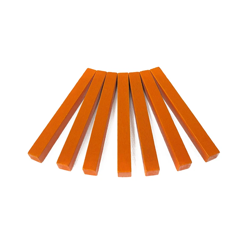 10cm Wood Colored 10 Pcs Rods Orange Wooden Rods Counting Stick Cube ...
