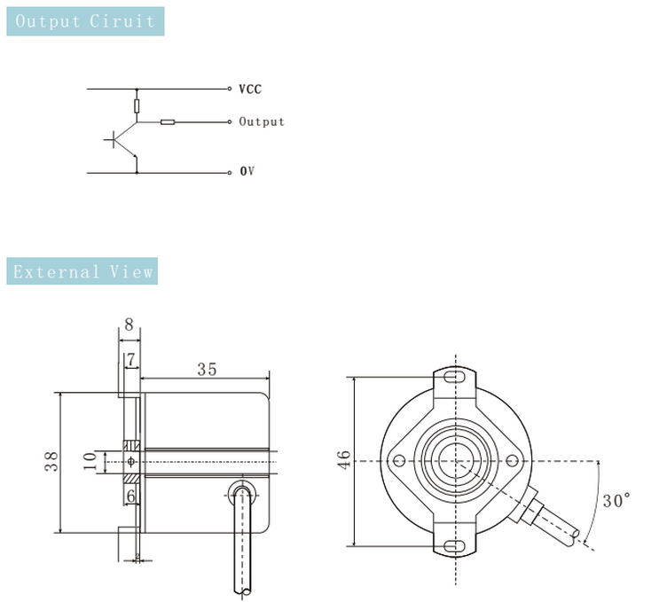 dc12v hollow shaft motor incremental encoder rotary position sensor ...