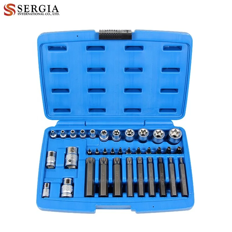 Torx Socket Box, Bit Set, 30 Pieces, Inner Outer Torx, 221009J, 02210 ...