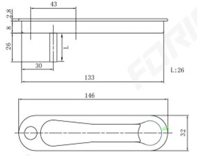 UPVC Pop-up Handle Window Hidden Handle FHD001U by Forise