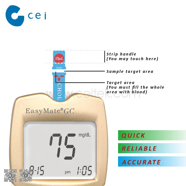 Hot sell Portable Quick Check Blood Glucose with Cholesterol test meter ...