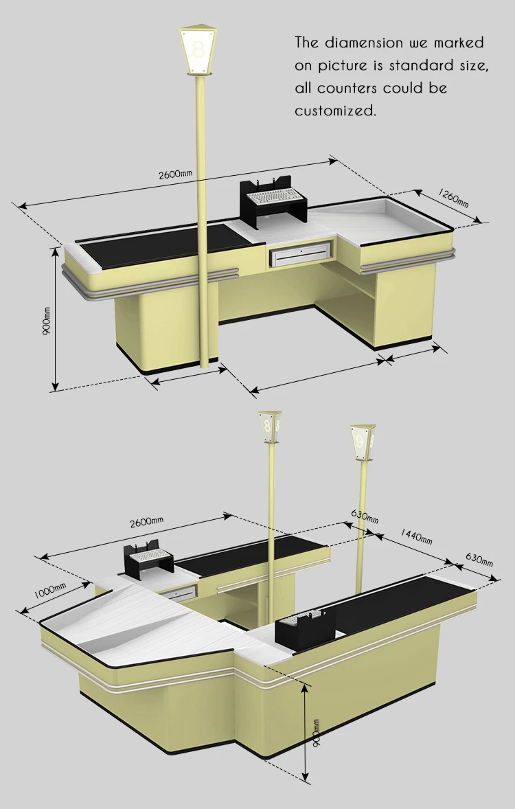 Grocery Store Electric Checkout Counter With Motor And Belt - Buy ...