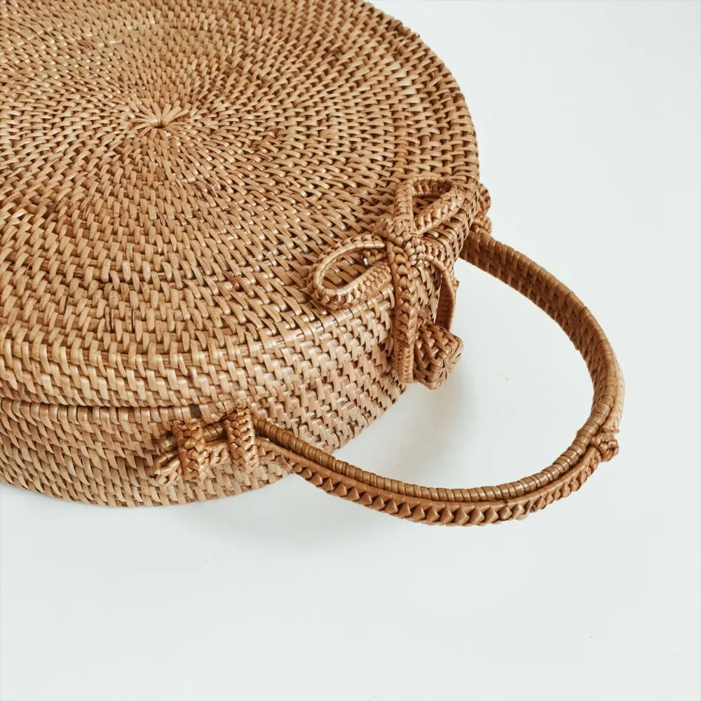 Cheap Handbag Rattan Bag Round/ Rattan Circle Bag Handmade Craft ...
