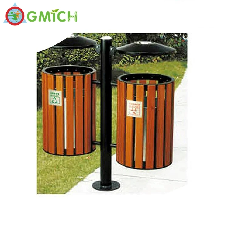Outdoor Wood Dustbin - JMQ-G248F - Sustainable & Stylish