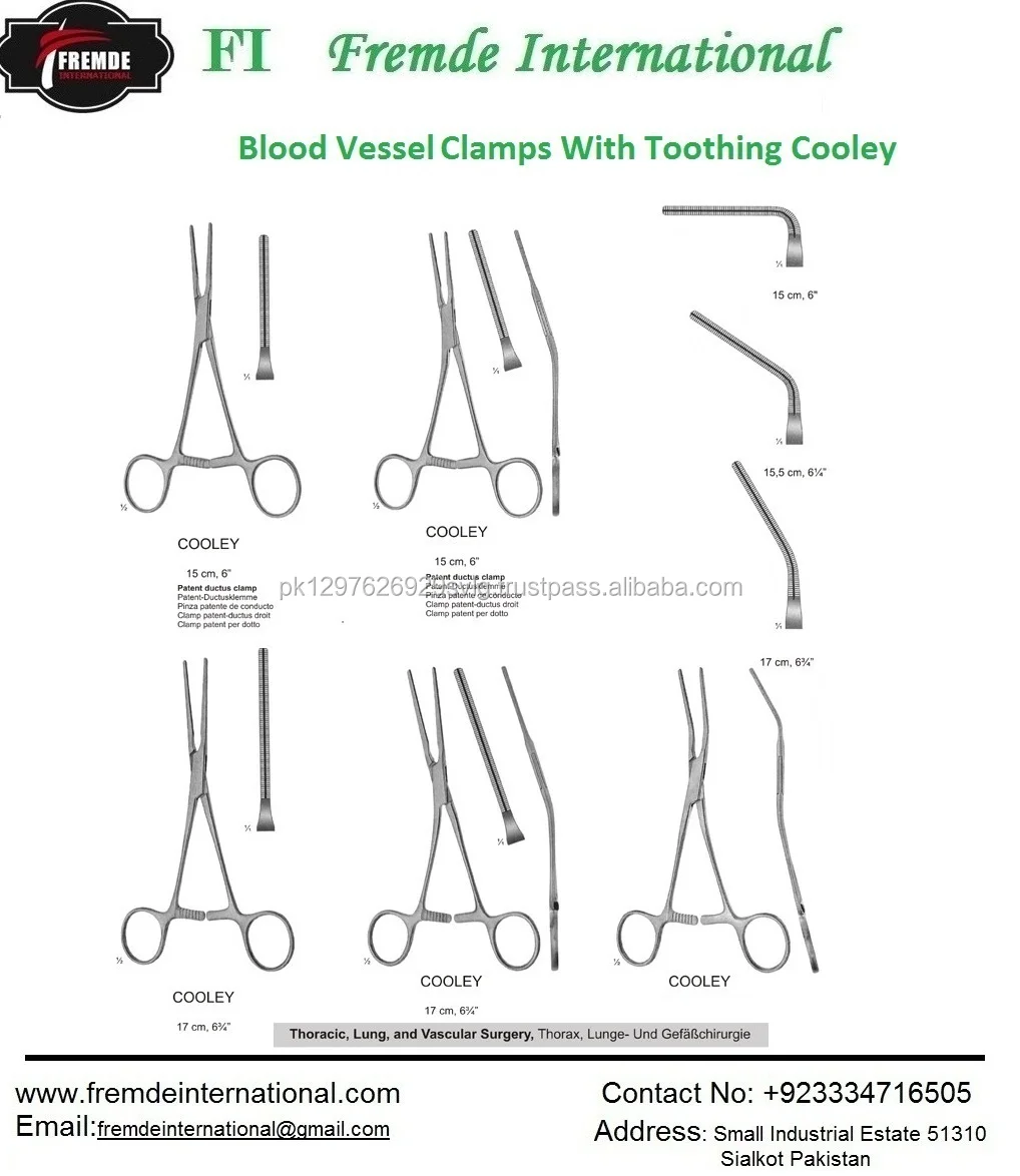 Debakey Dissecting Ligature Forceps & Wylie Clamps - ISO Certified