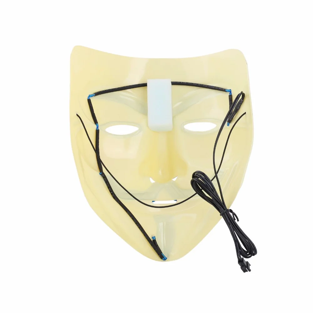 Halloween Ghost Slit Mouth Light Up Glowing El Wire Cute Mask Fashion ...