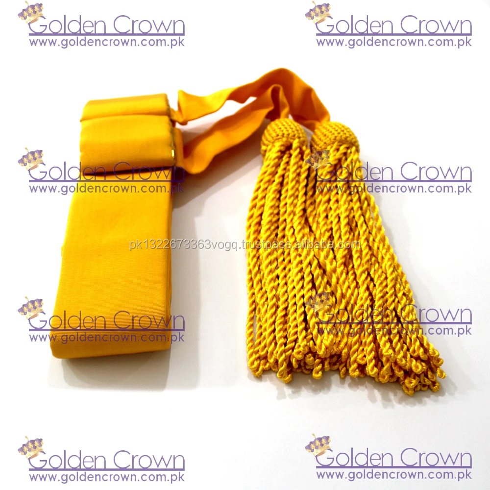 British Metallic Waist Sash Yellow | Ceremonial & Uniform Waist Sashes ...
