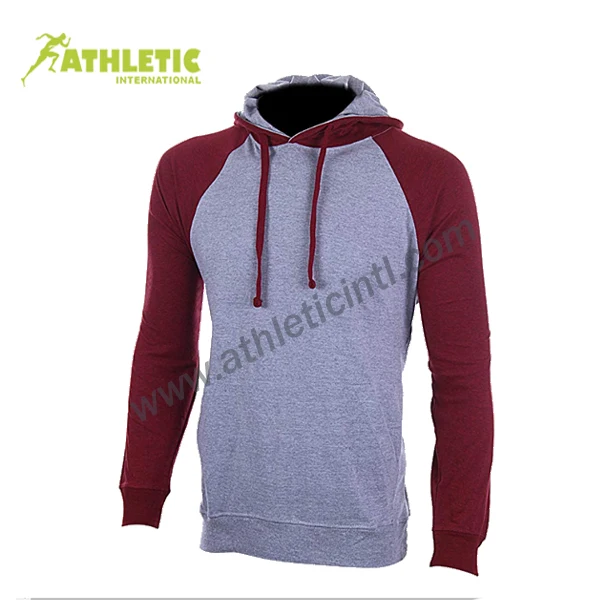 Red Color Long Sleeve Hoodies Apparel Pullover - Buy Solid Color ...